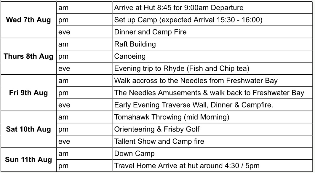 Summer Camp 2024 – 161st Hilton Scouts